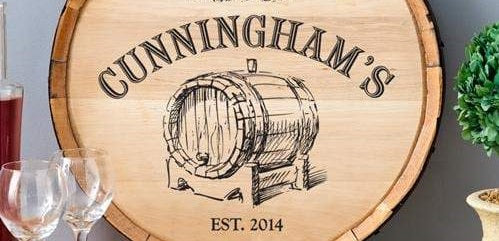 Wine and Whiskey Barrel Signs DG Custom Graphics