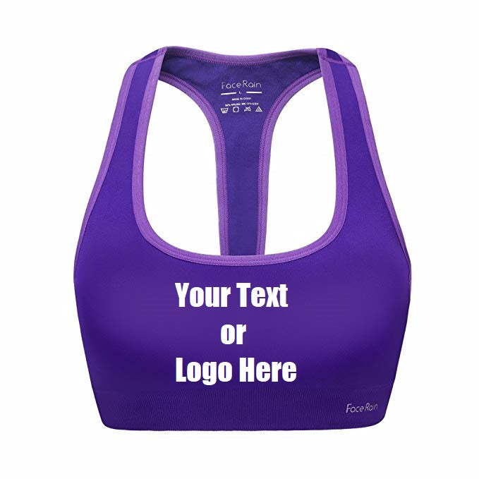 Custom Personalized Designed Workout Sports Bra Removeable Pads Raceba ...