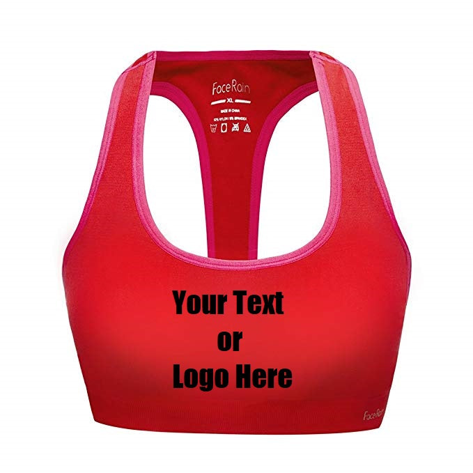 Custom Personalized Designed Workout Sports Bra Removeable Pads Raceba ...