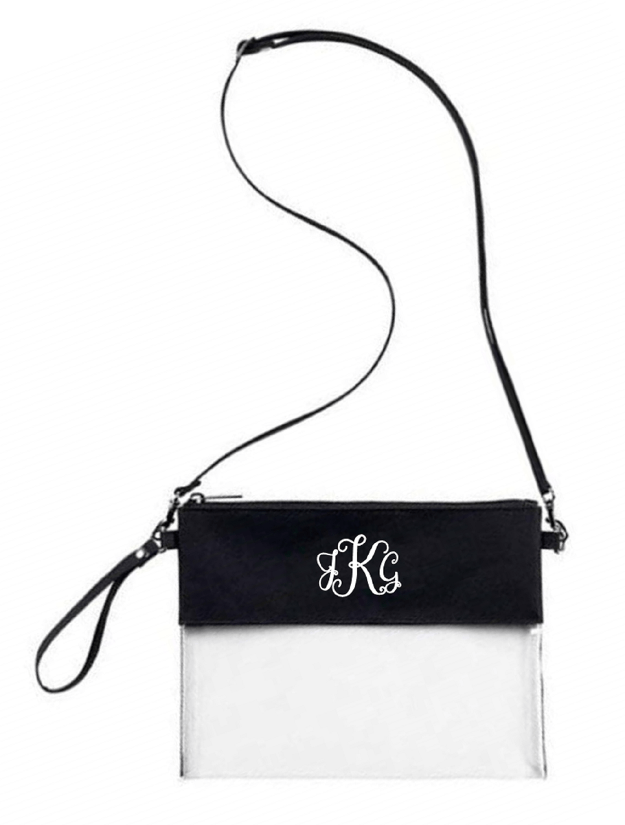 Custom Monogrammed or Personalized Purse/Clear Stadium Bag/Crossbody B ...