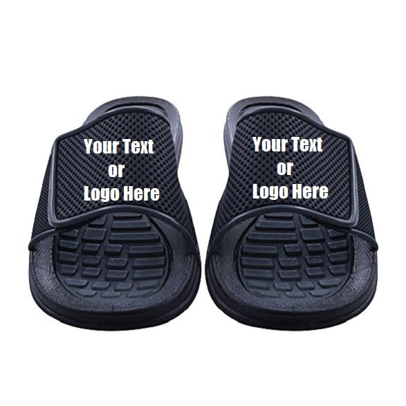 Custom designed athletic slides with your personal or business logo. D ...