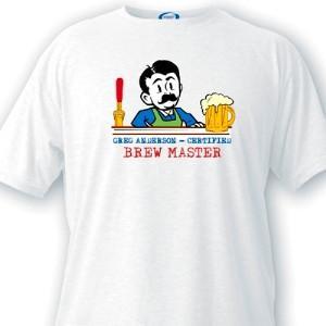 Personalized Brewmaster Guys White T-Shirts DG Custom Graphics