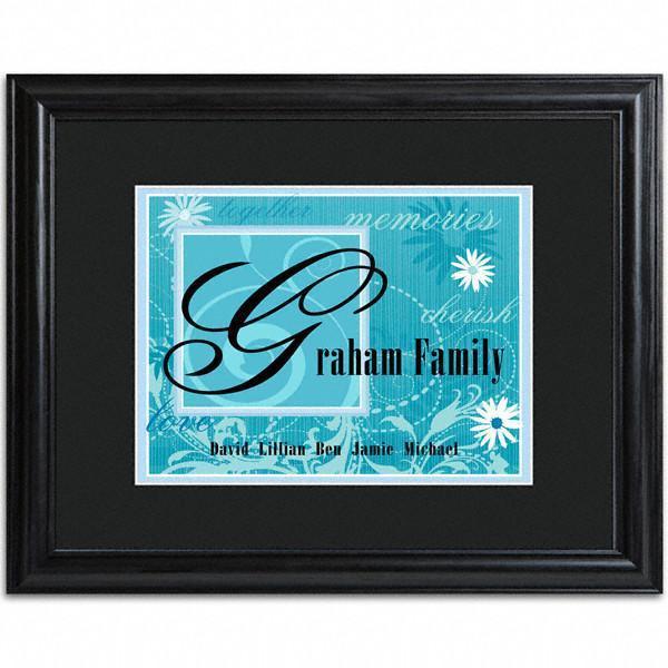 Personalized Blue Family Name Frame DG Custom Graphics