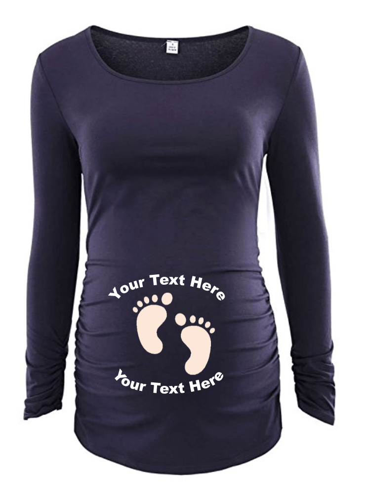 Custom Personalized Designed Long Sleeve Maternity T-shirt DG Custom G ...
