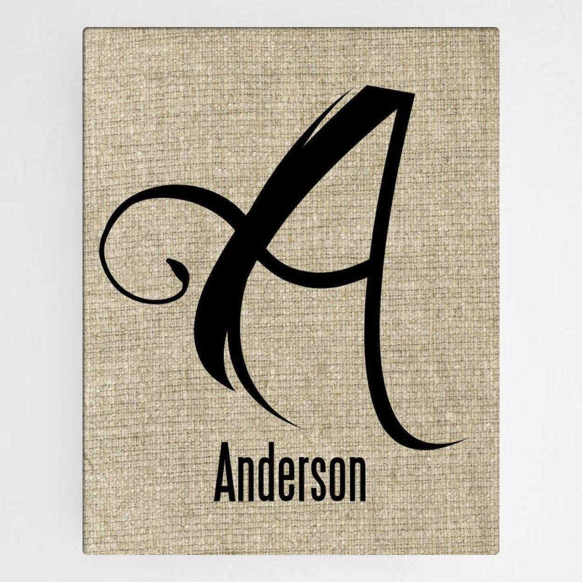 Personalized Family Initial Canvas Sign DG Custom Graphics